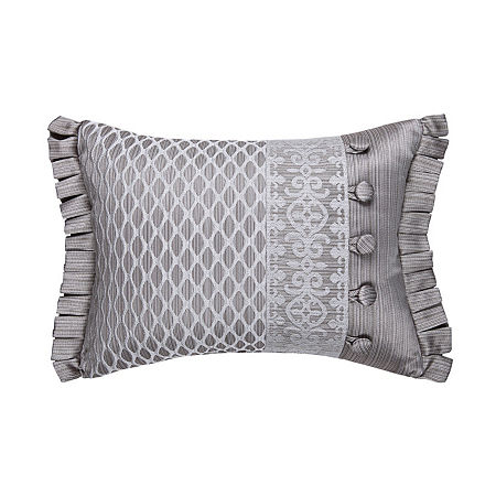 J Queen New York Luxembourg Decorative Pillow  15 x 20 - Silver