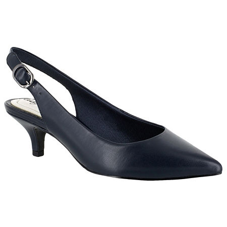 Easy Street Faye Slingback Kitten-Heel Pumps - Navy