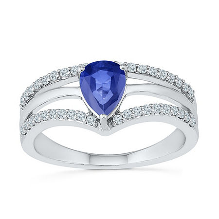 Click here for Womens Lab Created Blue Sapphire Sterling Silver C... prices