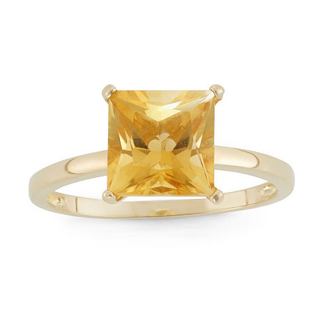 Click here for Womens Genuine Yellow Citrine 10K Gold Solitaire C... prices