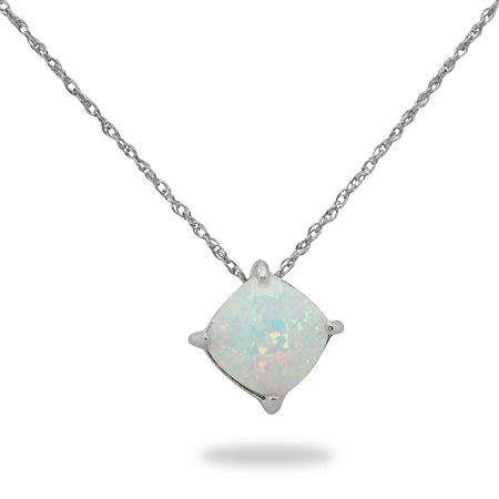 Click here for Womens Lab Created White Opal Sterling Silver 18 I... prices