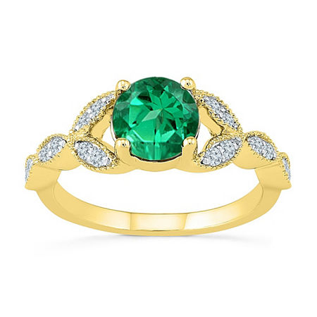 Click here for Womens 1/6 CT. T.W. Lab Created Green Emerald 10K... prices