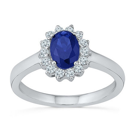 Click here for Womens Lab Created Blue Sapphire Sterling Silver H... prices