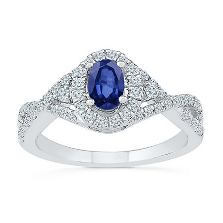 Click here for Womens Lab Created Blue Sapphire Sterling Silver H... prices