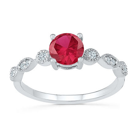 Click here for Womens Lab Created Red Ruby Sterling Silver Cockta... prices