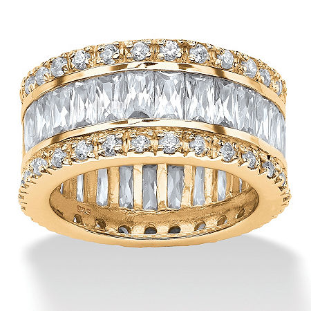Click here for DiamonArt 11.5MM White Cubic Zirconia 18K Gold Ove... prices