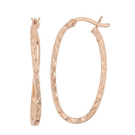 Click here for Womens 10K Rose Gold Over Silver 30.1mm Hoop Earri... prices