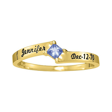 Click here for Personalized Womens Simulated 10K Gold Square Stac... prices