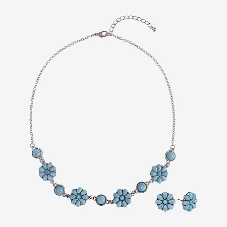 Click here for Mixit Collar Necklace And Stud Earring Womens Flow... prices