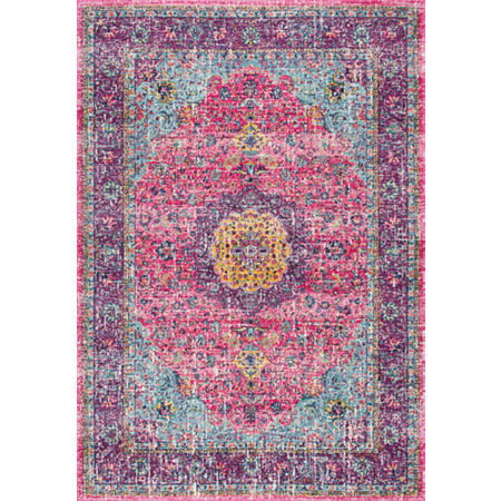 nuLoom Bodrum Vintage-Inspired Persian Verona 5 x 75 Area Rug - Pink