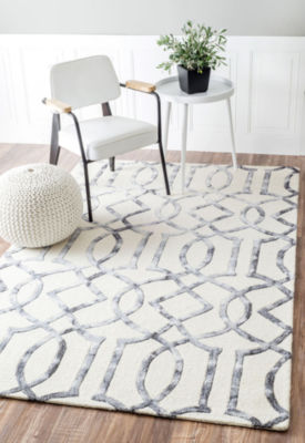 nuLoom Hand Tufted Syreeta Trellis Rug, Color: Silver - JCPenney