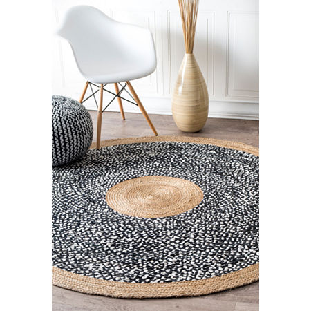 Click here for nuLoom Lesha Natural Fiber Round Rug  One Size  Bl... prices