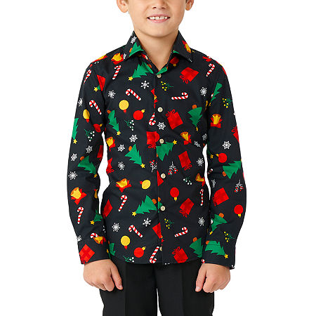 Click here for Opposuits Christmas Little Boys Spread Collar Long... prices