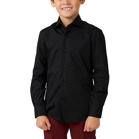 OppoSuits Big Boys Knight Long Sleeves Shirt - Black