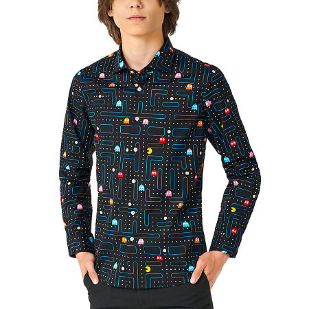 OppoSuits Big Boys Pac-man Licensed Shirt - Black