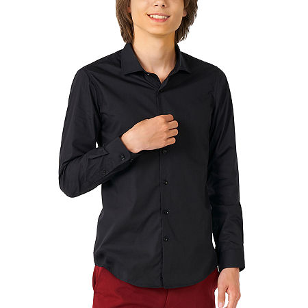 OppoSuits Big Boys Knight Solid Color Shirt - Black