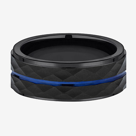 Click here for Thin Blue Line Mens 8MM Cobalt Wedding Band  12 1/... prices
