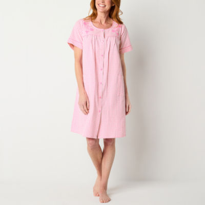 Adonna Womens Short Sleeve Knee Length Robe - JCPenney