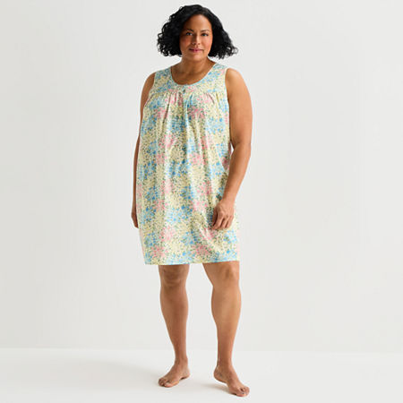 Click here for Adonna Womens Poplin Scoop Neck Nightgown  1x  Blu... prices