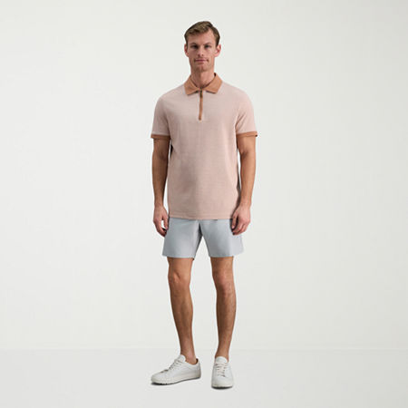 Click here for Haggar Rib Knit Zip Front Mens Regular Fit Short S... prices