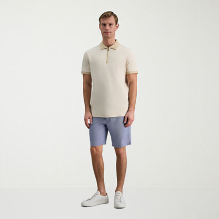 Click here for Haggar Rib Knit Zip Front Mens Regular Fit Short S... prices