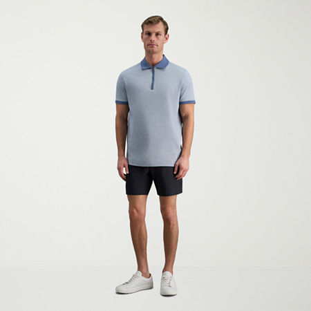 Click here for Haggar Rib Knit Zip Front Mens Regular Fit Short S... prices