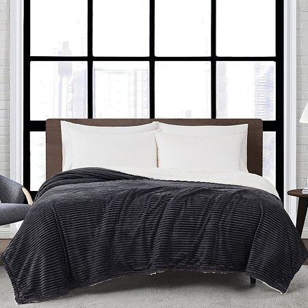 Click here for London Fog Plush Large Corduroy Blanket  King - Gr... prices