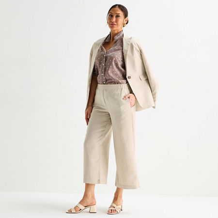 Click here for Liz Claiborne Linen Womens Wide Leg Mid Rise Cropp... prices