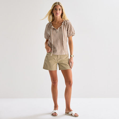 Click here for St. Johns Bay Womens 5 3/4 Mid Rise Tall Chino Sho... prices