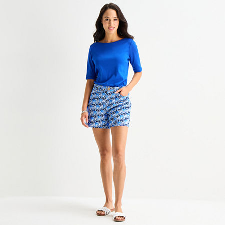 Click here for St. Johns Bay Womens 5 Chino Short  16 Petite  Blu... prices