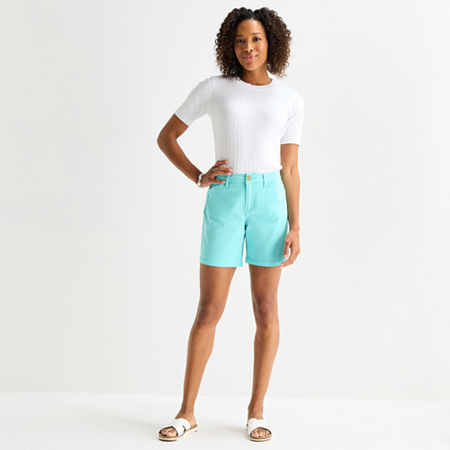 Click here for St. Johns Bay Womens 7 Chino Short  10  Blue prices