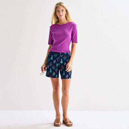 Click here for St. Johns Bay Womens 7 Chino Short  16  Blue prices