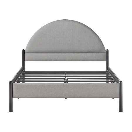 Click here for Modern Upholstered Curved Bed  One Size  Gray prices