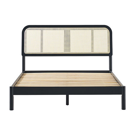 Click here for Rattan Curved Bedframe  One Size  Black prices