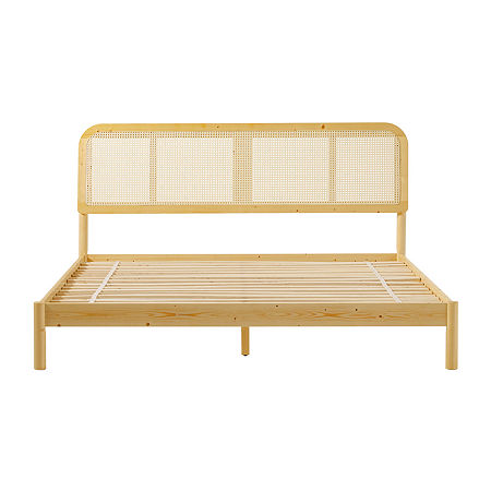 Click here for Rattan Curved Bedframe  One Size  White prices