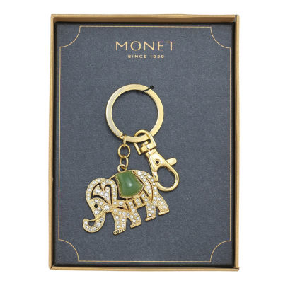 Monet® Gold-Tone & Green Stone Elephant Key Fob, Color: Green - JCPenney
