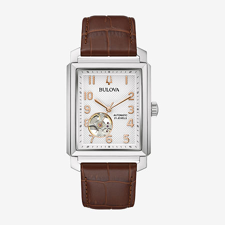Click here for Bulova Mens Automatic Sutton Brown Leather Strap W... prices