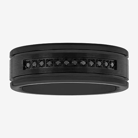 Click here for Mens 8MM 1/10 CT. T.W. Black Diamond Tungsten Wedd... prices