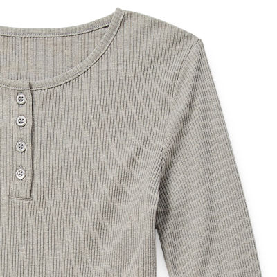 Thereabouts Little & Big Girls Henley Neck Long Sleeve T-Shirt - JCPenney