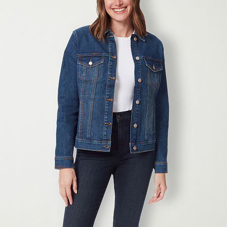 Gloria Vanderbilt Amanda Womens Denim Jacket  Small  Blue