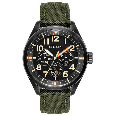 Click here for Citizen Chandler Mens Green Strap Watch Bu2055-16e... prices