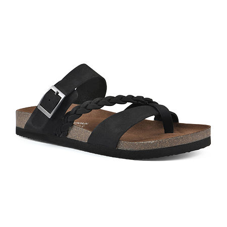 Click here for White Mountain Womens Hazy Footbed Sandals - Black... prices
