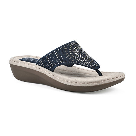 Click here for Womens Cliffs by White Mountain Cienna Wedge Thong... prices