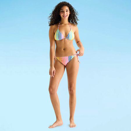 Click here for Arizona Womens Lined Side Tie Striped Juniors Biki... prices