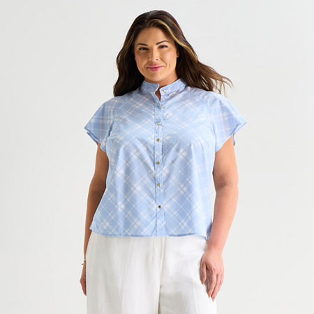 Click here for Liz Claiborne Womens Plus Split Crew Neck Short Sl... prices