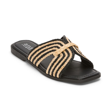 Click here for a.n.a Womens Straw Slide Sandals  8  Black prices