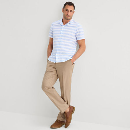 Click here for Stafford Stripe Mens Short Sleeve Regular Fit Butt... prices