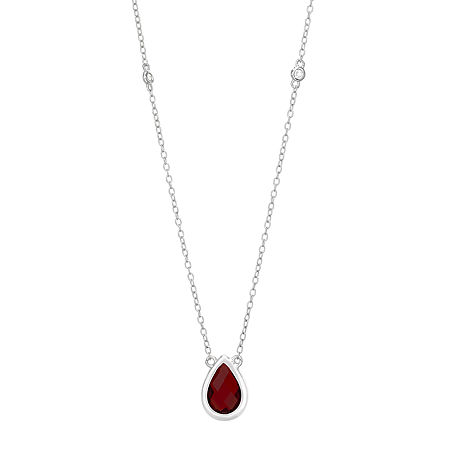 Click here for Womens Genuine Red Garnet Sterling Silver 18 Inch... prices