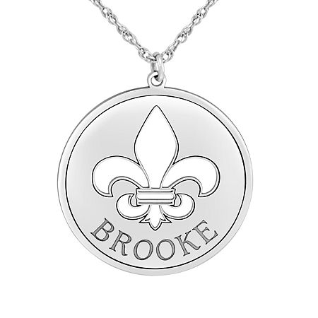 Click here for Personalized Womens Sterling Silver Fleur De Lis N... prices