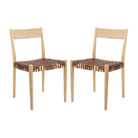 Click here for Pranit Dining Chair with Woven Leather Seat - Set... prices